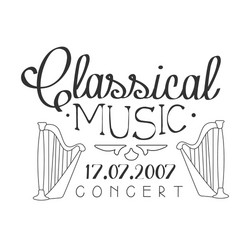 Classical live music concert black and white Vector Image
