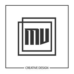 Initial letter mv logo template design Royalty Free Vector