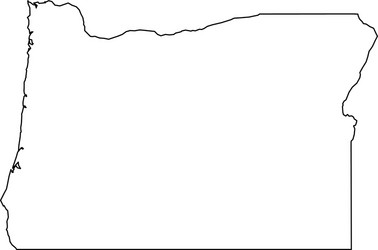 Oregon black silhouette map state of usa Vector Image