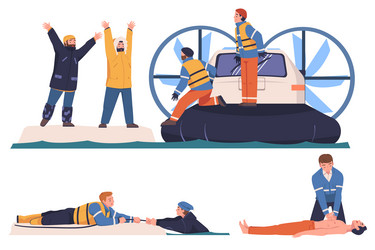 Rescue and life saving emergency operation Vector Image