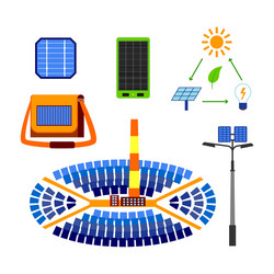 Renewable energy concept with solar and wind Vector Image