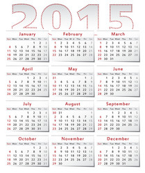 2015 calendar template Royalty Free Vector Image