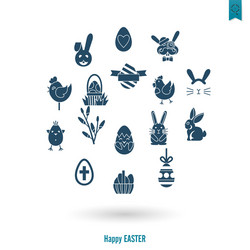 Celebration easter icons Royalty Free Vector Image