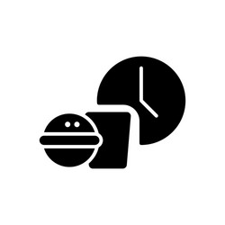 Dinner time sign burger and drink and clock sign Vector Image