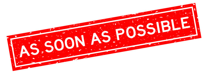 Grunge red asap as soon as possible word square Vector Image