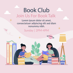 Hand drawn book club post Royalty Free Vector Image