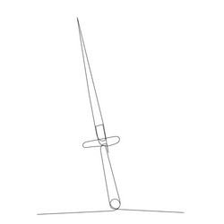 Single line drawing continuous sword Royalty Free Vector