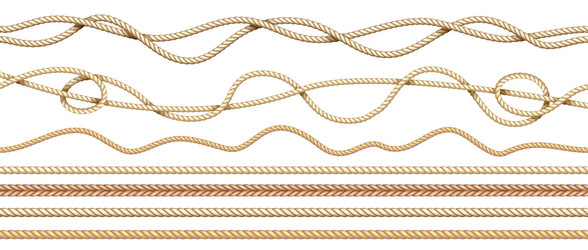 Realistic rope different color thickness Vector Image