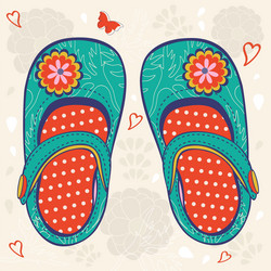 Baby girl shoes Royalty Free Vector Image - VectorStock