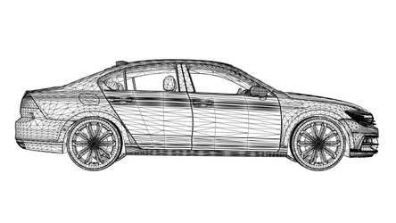 Abstract creative 3d sports car lines Royalty Free Vector