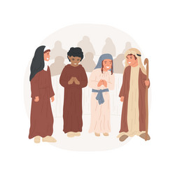 Carol service isolated cartoon Royalty Free Vector Image