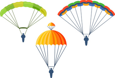 Set of colorful air balloon and parachutes Vector Image