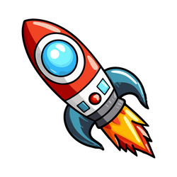 Rocket - cute style Royalty Free Vector Image - VectorStock