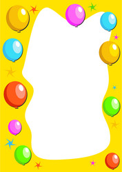 Birthday balloon corner border Royalty Free Vector Image