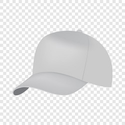 White cap back view mockup realistic style Vector Image