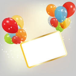Birthday card design template balloon Royalty Free Vector