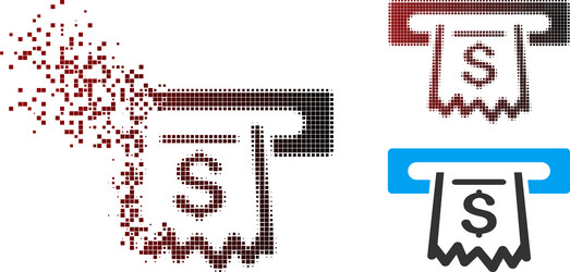 Disappearing pixel halftone atm terminal icon Vector Image Disappearing pixel halftone atm terminal icon Vector Image