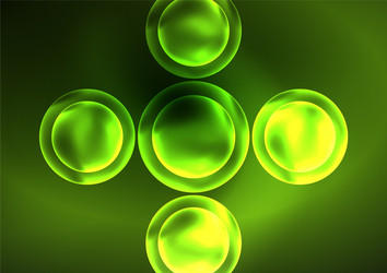 Glowing neon shiny transparent bubbles glass Vector Image