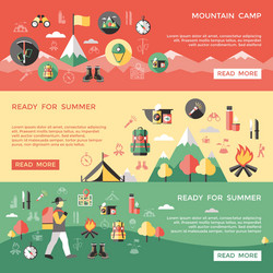 Mountain expeditions vertical banners set Vector Image