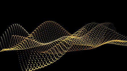 Sound wave from node gold interface big data Vector Image