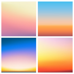 Sunrise or sunset gradients background set smooth Vector Image
