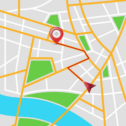 City map with location town plan pin for gps Vector Image