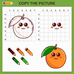 Copy drawing of fox draw worksheet Royalty Free Vector Image