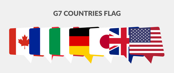 G7 - group of seven countries chat flag icon set Vector Image