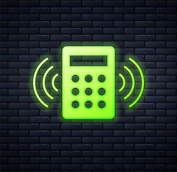 Glowing neon security system control panel Vector Image