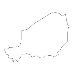 Highly detailed niger map with borders isolated Vector Image