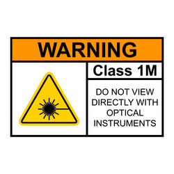 Laser radiation danger class 1m label icon safety Vector Image
