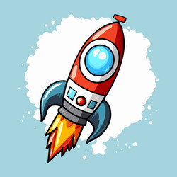 Rocket - cute style Royalty Free Vector Image - VectorStock