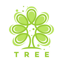Tree logo design with business card and t shirt Vector Image