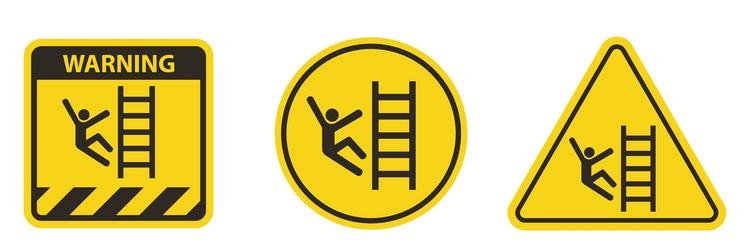 Climb hazard symbol sign isolate on white Vector Image