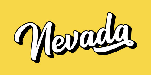 Hand sketched nevada text 3d vintage retro Vector Image