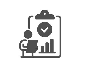 Inspect icon clipboard research sign Royalty Free Vector