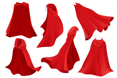 Side view of superhero red cape cartoon Royalty Free Vector