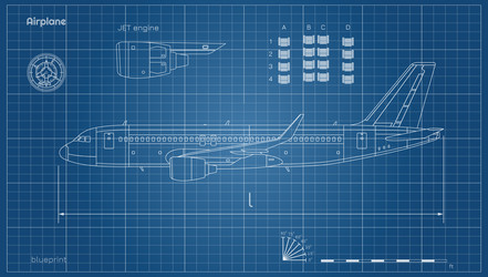 Civil isometric aircraft in outline style Vector Image