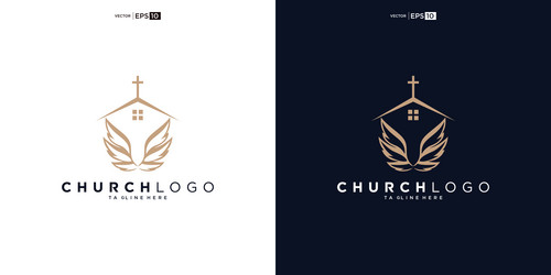 Church logo design inspiration Royalty Free Vector Image