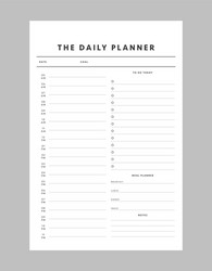 Minimalist daily planner template blank white Vector Image
