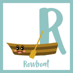 Letter r uppercase tracing rowboat Royalty Free Vector Image