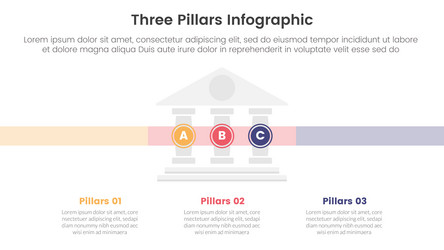 Three pillars framework with ancient classic Vector Image