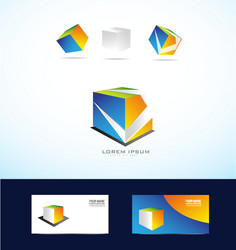 Logo and graphic design base on box structure Vector Image
