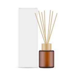 Packaging for aroma reed diffuser amber bottles Vector Image