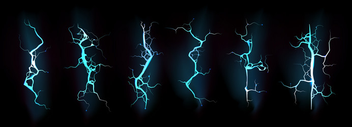 Lightnings purple thunderbolts hit ground Vector Image