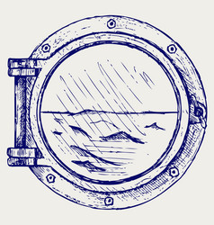 Porthole window sailing ships icon Royalty Free Vector Image