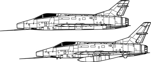 North american f-100 super sabre Royalty Free Vector Image