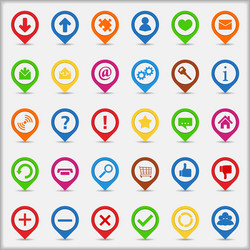 Map pointers with numbers and letters Royalty Free Vector