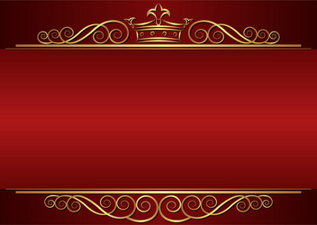Red background and golden border with space lunar Vector Image
