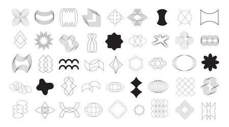 Basic geometric shapes with bitmap dither Vector Image